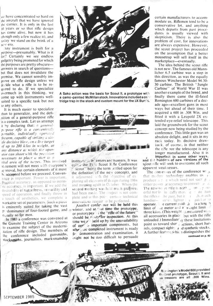 The Scout Rifle by Jeff Cooper American Rifleman September 1985 1 of 2
