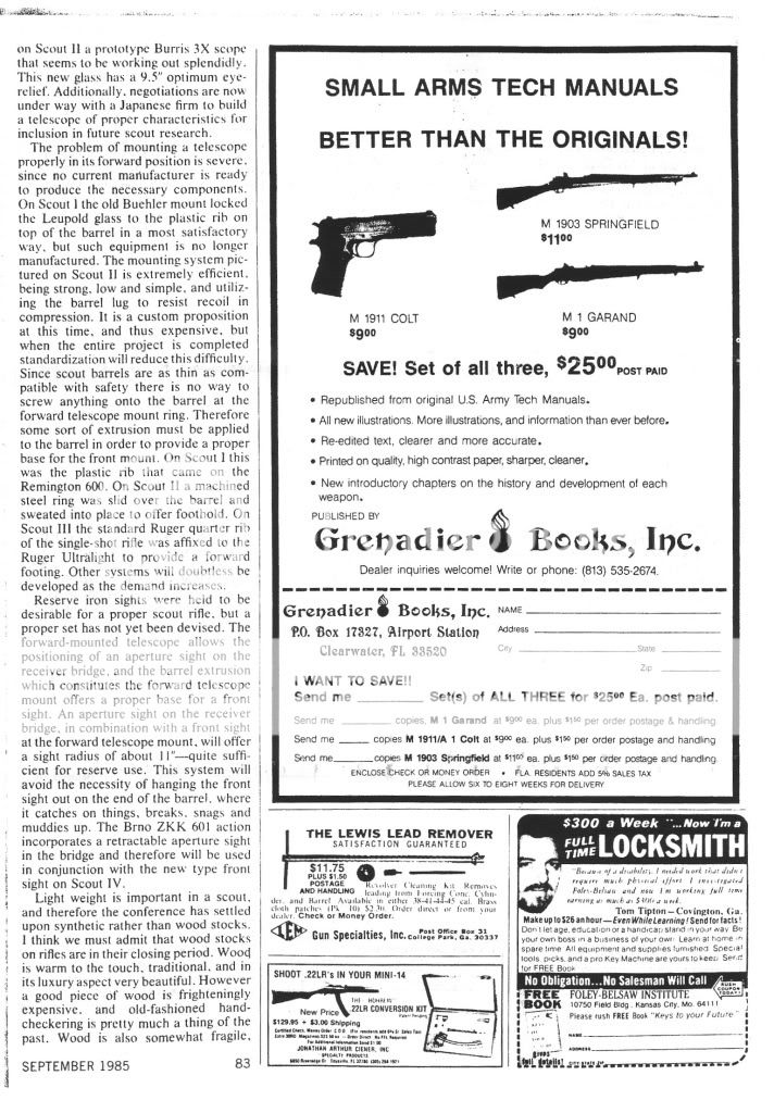 The Scout Rifle by Jeff Cooper American Rifleman September 1985 1 of 2