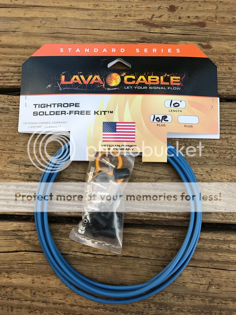 LAVA Cable BLUE Tightrope DC POWER Solderless Kit 10ft Cable & 10x Plugs